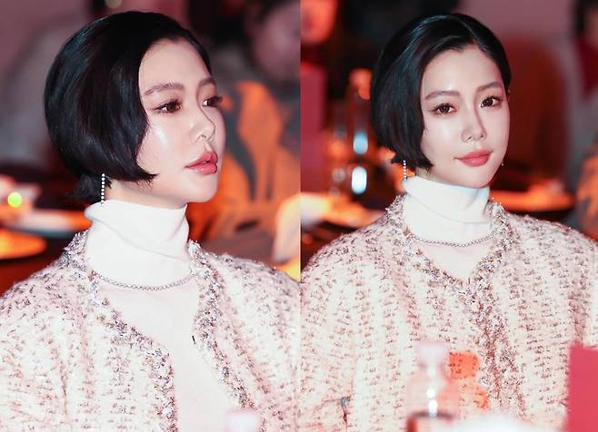 클라라 항저우 놀란 미모의 똑 단발 한껏 꾸민 세련미 트위드재킷룩 뷰티는 내운명