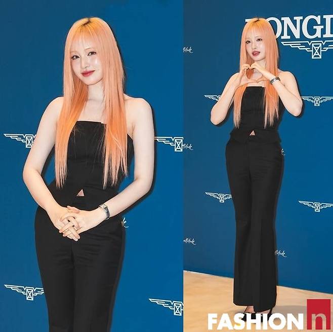 아이브 리즈 인형 비주얼에 난리 판교 홀린 뷔스티에 블랙 투피스룩 패션엔