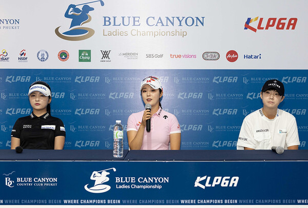 공식 기자회견에 참석한 이예원·김재희·박성현 Klpga