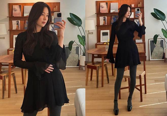애 키우면서 이 몸매 미친 비율 자랑한 172cm·47kg 여배우 미니원피스룩 대본은 내운명