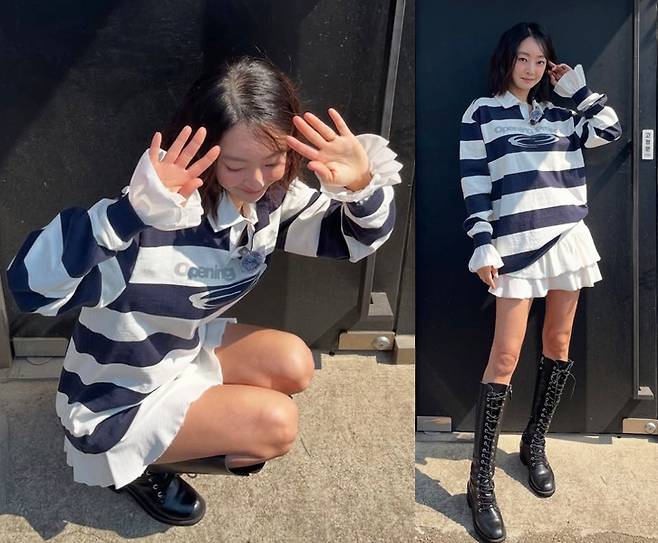 서효림 40대 맞아 손목에 나풀나풀 하이틴 여주처럼 눈부신 동안미모 미니스커트룩 뷰티는 내운명