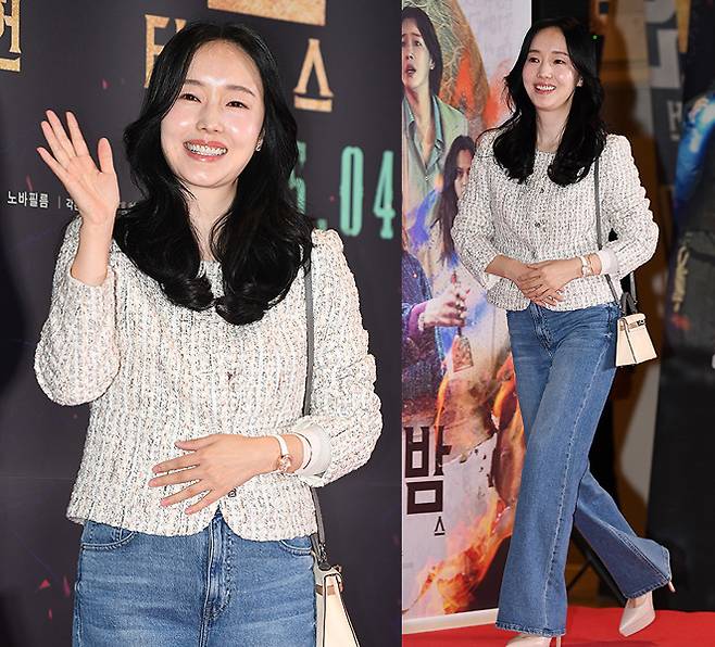 이정현 동안미모 이 정도였어 트위드 걸친 의사 사모님 세련된 생지 청바지핏 여신룩 뷰티는 내운명