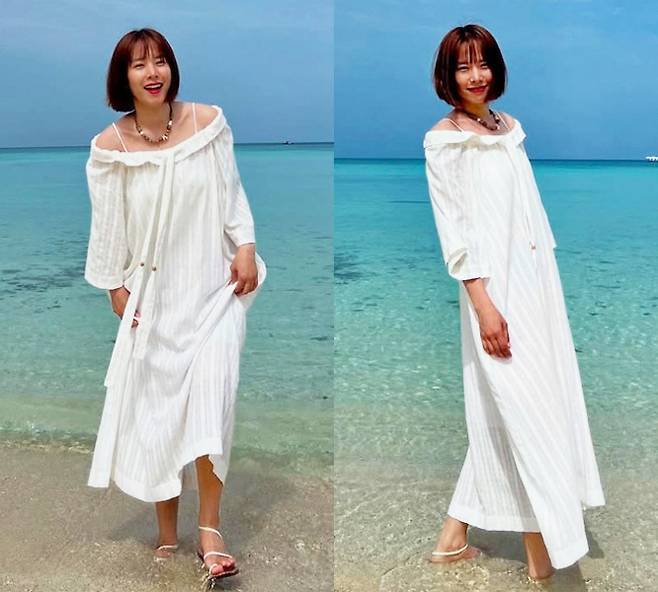 조윤희 물만난 예쁜엄마 너무 내린 오프숄더 20대 울고 갈 초동안 보헤미안 원피스룩 뷰티는 내운명