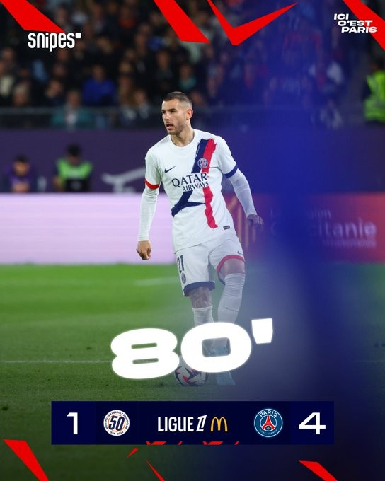 [ligue.1] 이강인 풀타임+AS 무산...'하무스 해트트릭' PSG, 몽펠리에 4-1 격파! 리그 4G 만에 승리