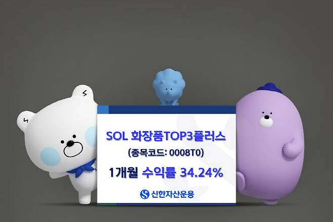 신한운용, ‘SOL 화장품TOP3플러스’ ETF 한달 수익률 30% 돌파