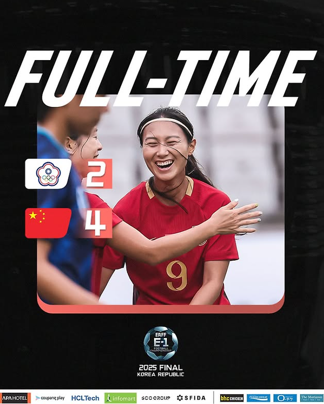 이변의 희생양 될뻔한 중국, 대만전 4-2 진땀승…E-1 챔피언십 우승 희망 이어갔다! [SD 리뷰 in 화성]