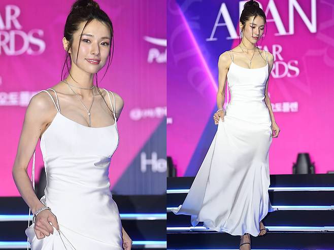 "시상식에 이런 드레스를?"...168cm·45kg 여배우, 마네킹 같은 여리여리 슬립룩 | 대본은 내운명